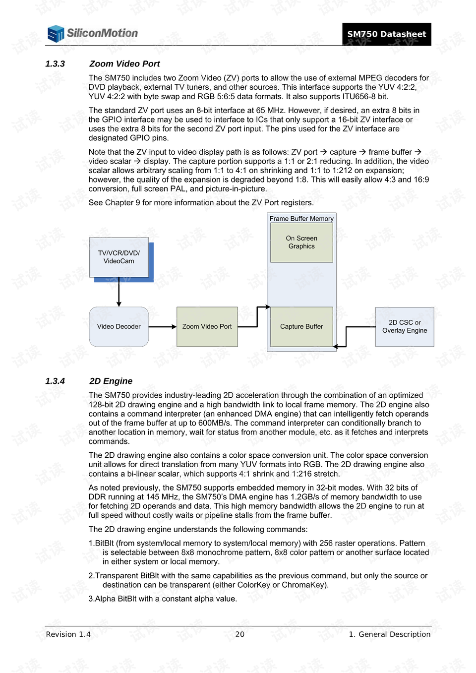 SM750多媒体控制器V1.4数据手册：Silicon Motion最新版 - CSDN文库