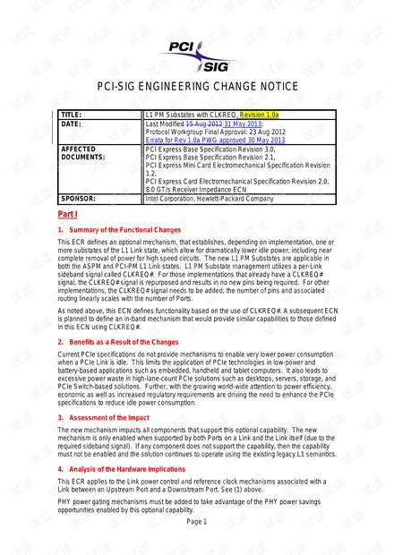 PCIEL1SS-L1PMSubstateswithCLKREQ1.0a_ActiveStatePowerManagement,ASPM资源 ...