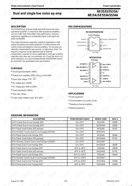 "NE5534低噪声高速运算放大器特性" 资源-CSDN下载