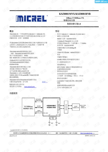KSZ8081RNBCATR中文数据手册_ksz8081中文手册,ksz8081资源-CSDN下载