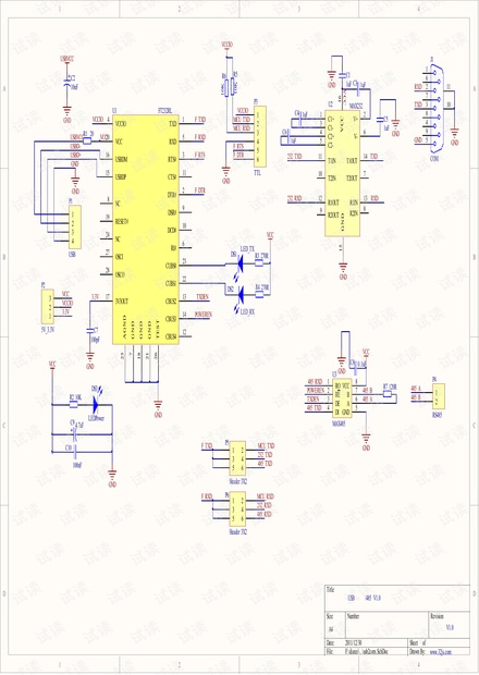 基于FT232R的usb转串口原理图PCB及清单_ft232r电路,ft232电路原理图资源-CSDN下载