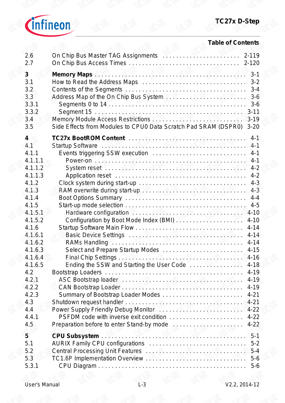 英飞凌AURIXTC27xD-Step芯片用户手册(Infineon-TC27x_D-step-UM-v02_02-EN.pdf)-嵌入式文档 ...