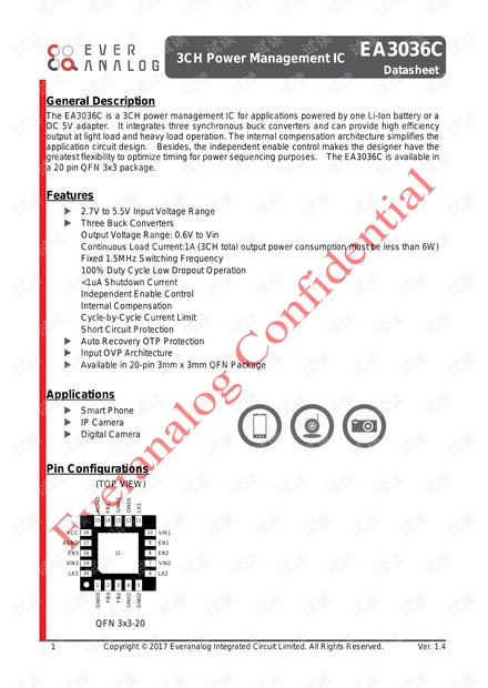 高效多路Buck-DCDC方案EA3036、EA3059-EA3036C_1.4_2017_Apr.pdf_ea3036c,ea3036c引脚 ...