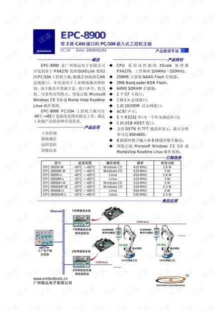 致远电子EPC-8900 PC/104工控主板详细数据与应用指南 - CSDN文库