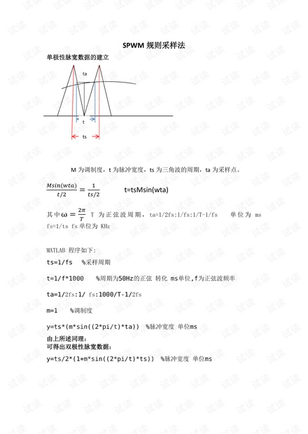 SPWM规则采样法原理及其MATLAB程序.pdf_matlabspwm,规则采样法基本原理资源-CSDN下载