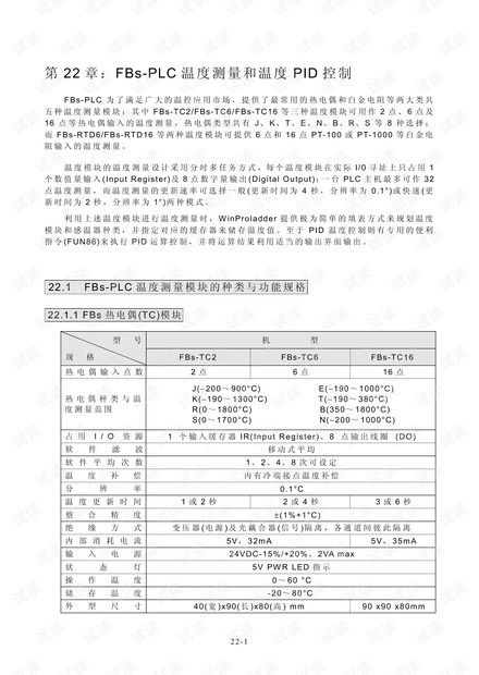 FBs-PLC温度控制深入解析：模块类型与PID应用 - CSDN文库