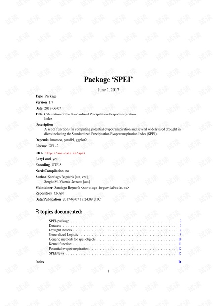 SPEI与SPI及ET0指数计算的R语言实现.pdf_r语言计算spei资源-CSDN下载