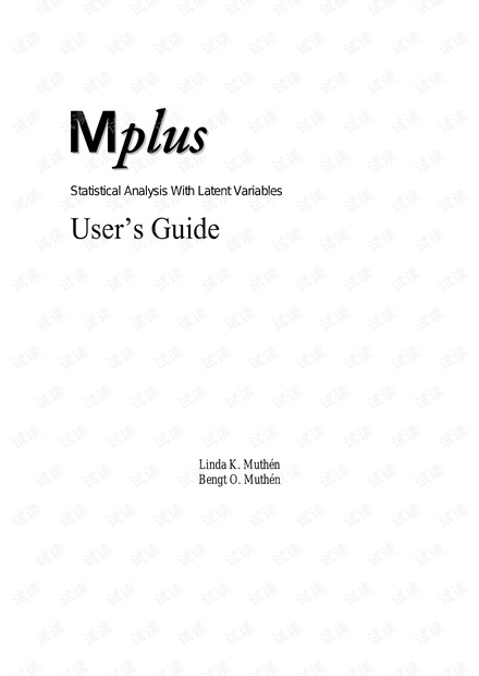 Mplus8.0用户手册英文版资源-CSDN下载