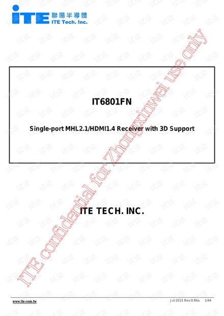 【免费】IT6801FNDatasheet20190917(1).pdf_it6801fn中文资料,it6801fn规格书资源-CSDN下载