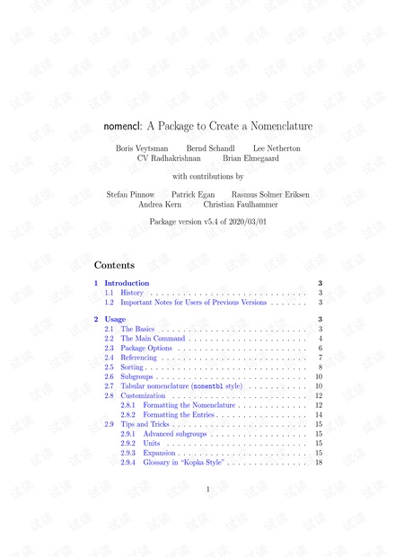 Latex Nomenclature 指南:创建专业术语表 - Csdn文库