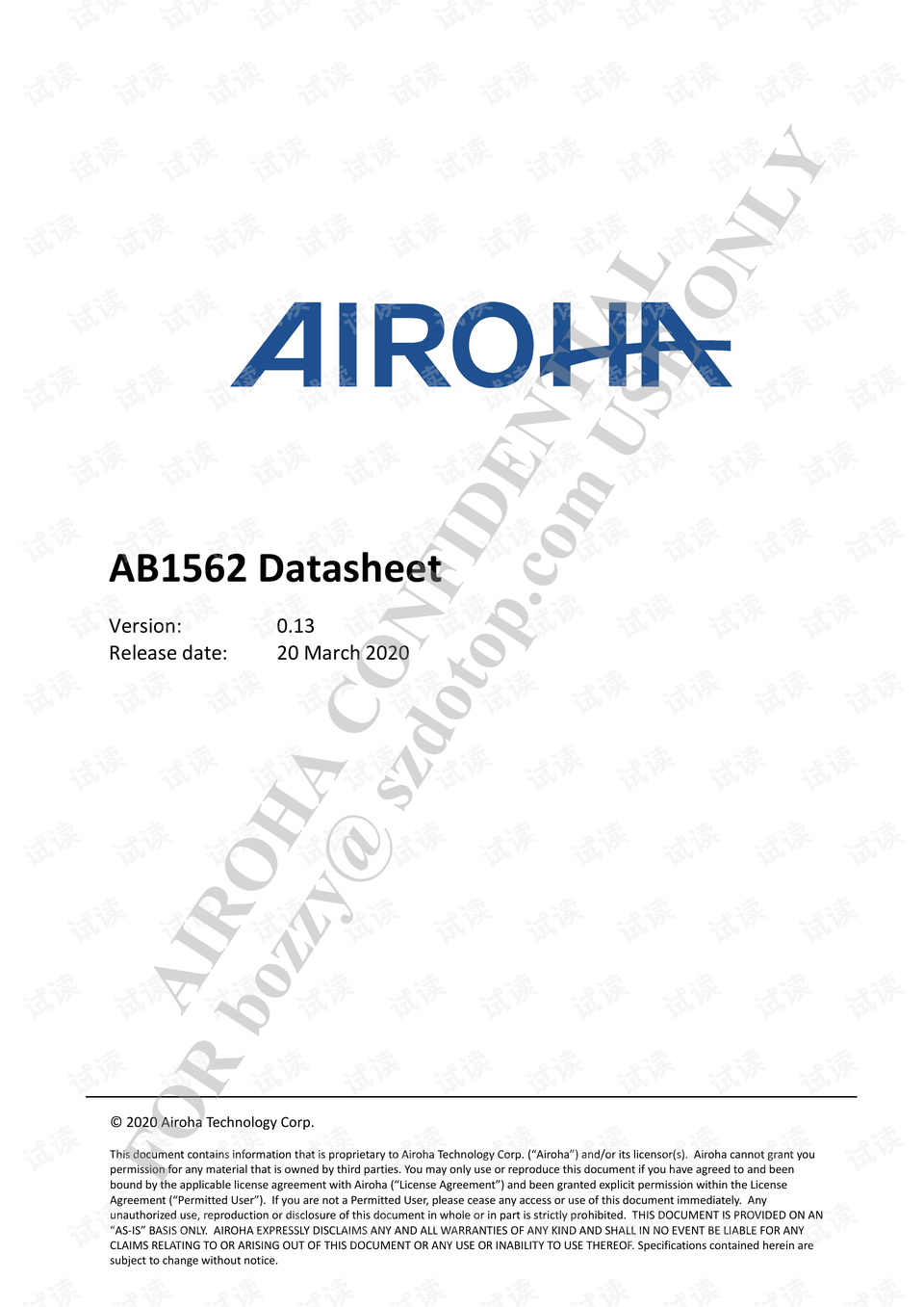 AB1562_Datasheet.pdf_ab1568datasheet,络达ab1568资源-CSDN下载