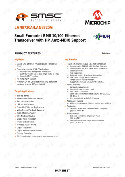 LAN8720A/LAN8720Ai：低功耗RMII以太网PHY，支持HP自动MDIX - CSDN文库