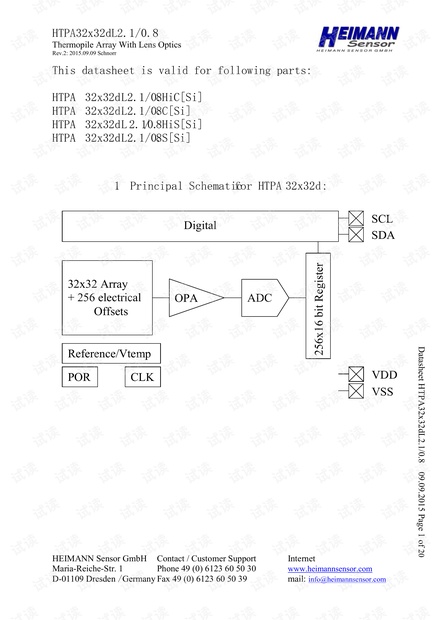HTPA_32x32datasheet.pdf规格书_HTPA32x32d资源-CSDN下载