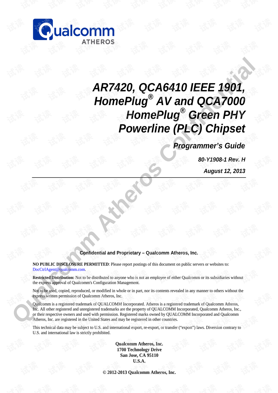 QCA7000使用说明手册_qca7000手册资源-CSDN下载