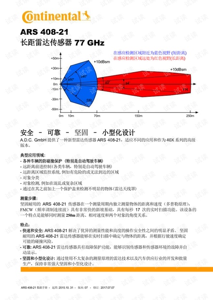 大陆ContinentalARS408-21毫米波雷达数据手册_ARS408-21资源-CSDN下载