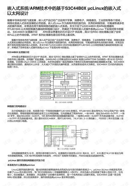 嵌入式系统/ARM技术中的基于S3C44B0XμcLinux的嵌入式以太网设计资源-CSDN文库