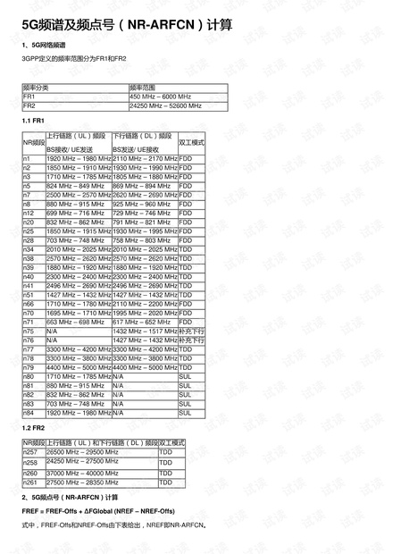 5G频谱及频点号（NR-ARFCN）计算_arfcn计算器,nr频点计算工具资源-CSDN下载