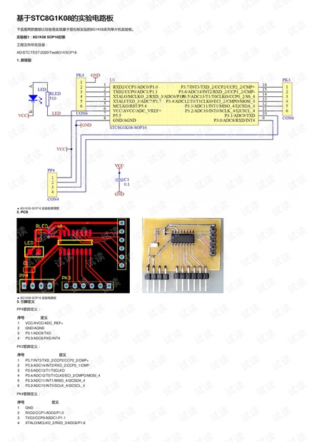 基于STC8G1K08的实验电路板_stc8g1k08引脚图,stc8g1k08a引脚图资源-CSDN下载