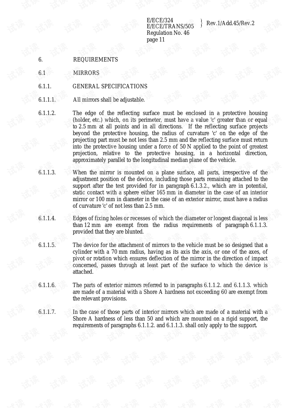 ECE-R46关于批准后视镜和就后视镜的安装方面批准机动车辆的统一规定-专业指导文档类资源-CSDN下载