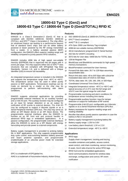 UHF芯片EM4325规格书_EM4325资源-CSDN下载