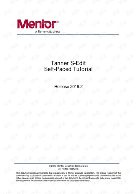 TannerS-Edit2019.2官方指导教程_tannertools2019安装教程资源-CSDN下载
