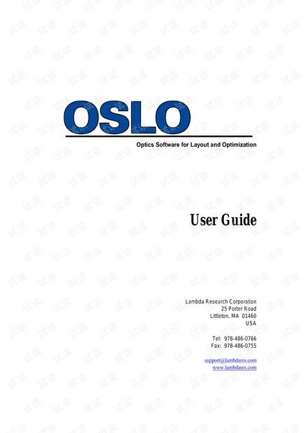 OSLO(OpticsSoftwareforLayoutandOptimization)UserGuide资源-CSDN下载