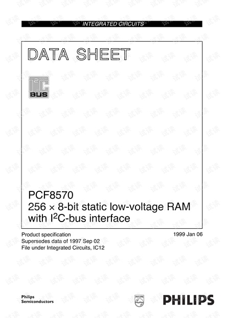 PCF8570: 256×8-bit 低电压RAM与I2C总线接口数据手册 - CSDN文库