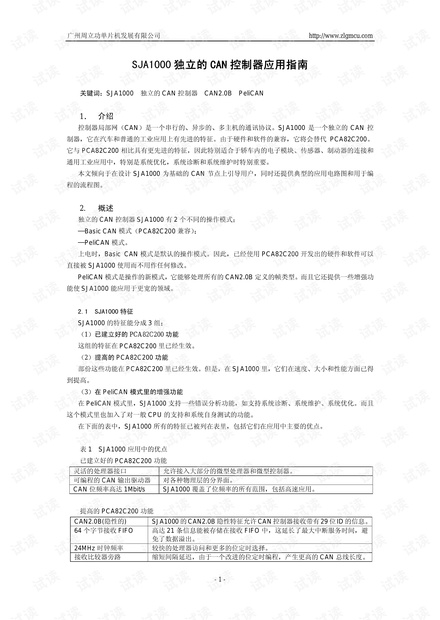 【免费】SJA1000独立的CAN控制器应用指南(中文)_sja1000中文手册,sja1000中文手册下载资源-CSDN下载