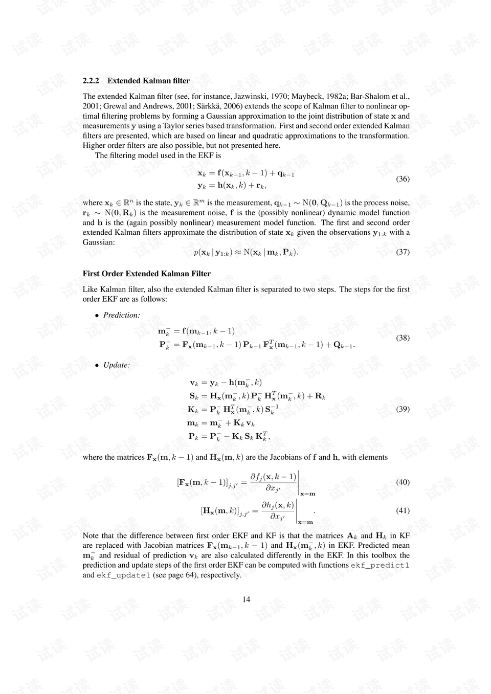 Matlab工具箱EKF/UKF手册：最优滤波与平滑 - CSDN文库