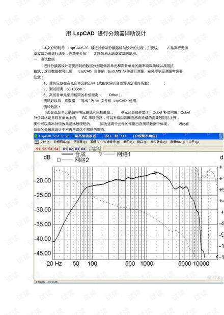 用LspCAD进行音箱分频器辅助设计：从测试数据到无源滤波器详细解析 - CSDN文库