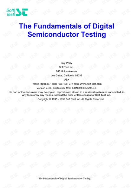 TheFundamentalsofDigitalSemiconductorTestingbook资源-CSDN下载