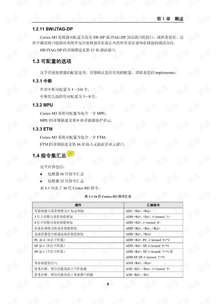 Cortex M3支持的thumb 2指令pdf资源 Csdn文库 