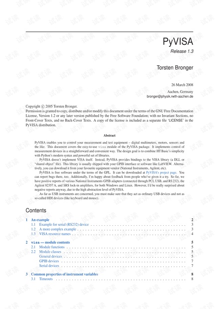 Python控制可编程仪器的pyvisa库手册 资源-CSDN下载