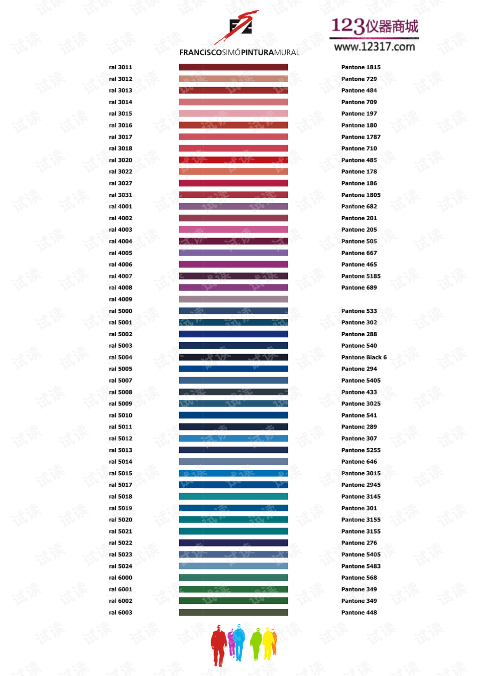 ral色卡颜色对照表