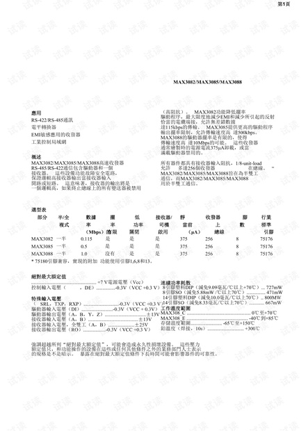 兼容485芯片MAX3082中文资料说明_vp3082通讯电路图讲解,vp3082芯片说明书资源-CSDN下载