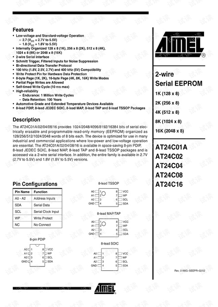 AT24C01系列EEPROM芯片详细规格与特性 - CSDN文库