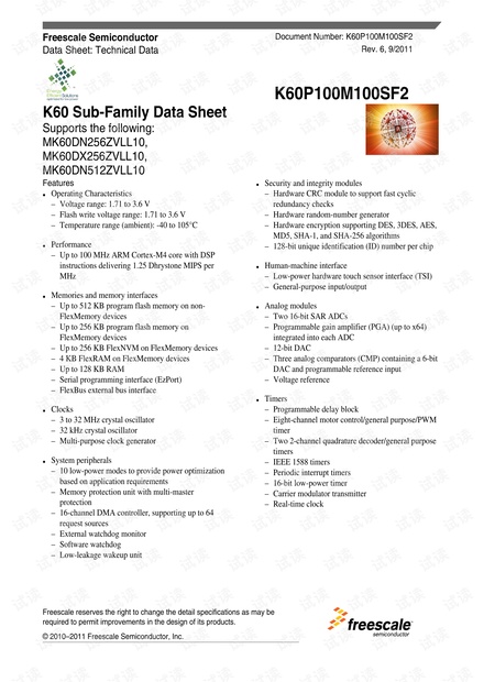 K60微控制器技术手册：高性能ARM Cortex-M4核心 - CSDN文库