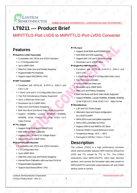 LT9211_Product_Brief.pdf_lt9211,lt9211规格书资源-CSDN下载
