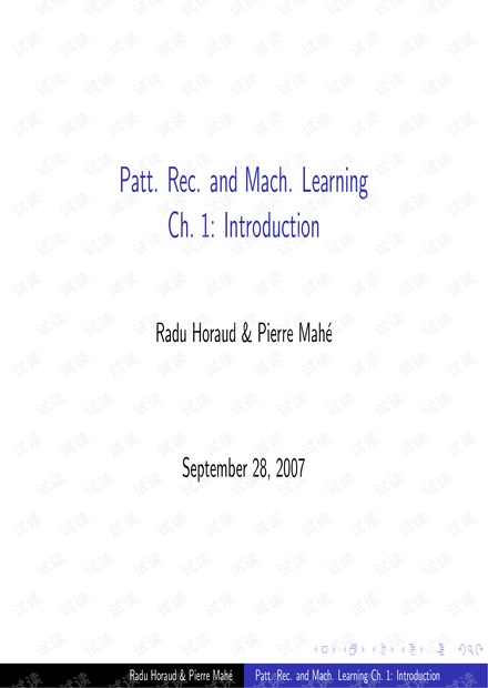 《模式识别与机器学习》第一章PPT解析 资源-CSDN下载