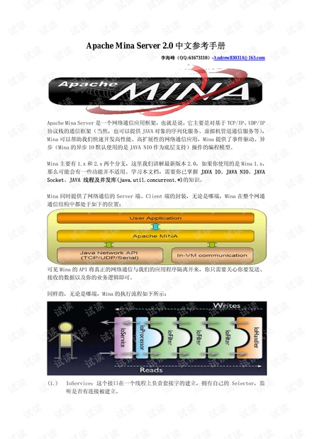 Apache Mina Server 2.0中文参考手册：高性能网络通信框架解析 - CSDN文库