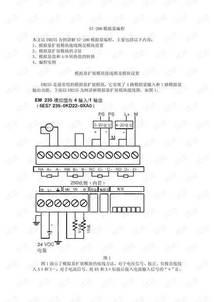 S7-200 EM235模拟量编程详解与接线设置 - CSDN文库