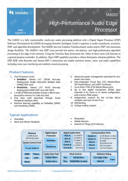 娄氏电子,高性能音频边缘处理器芯片,KnowlesIA8201datasheetv1.0资源-CSDN下载