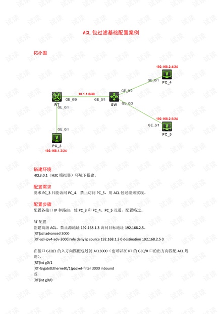 H3C_ACL包过滤基础配置案例_华三v7包过滤资源-CSDN下载