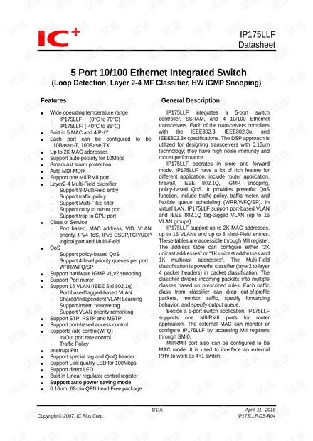 IP175LLF数据手册_ip175资源-CSDN下载