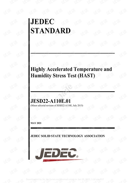 【最新版可复制文字】JESD22-A110E.01高加速温湿度应力试验（HAST）.pdf_jesd-a110资源-CSDN下载