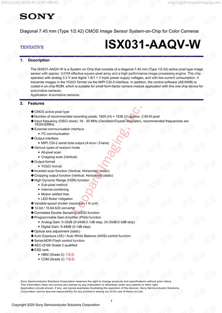 TheISX031LQC-Cisadiagonal7.20mmimagesensorwithacol_ISX031资源-CSDN下载