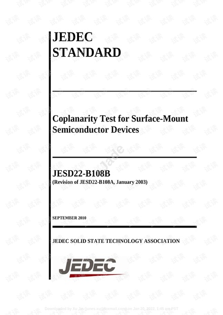 高清原版JESD22-B108B表贴半导体器件的共面性试验.pdf_pdf下载 JESD22-B108B 原版资源-CSDN下载