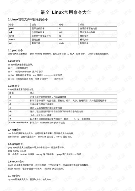 最全linux常用命令大全 Pdf Linux命令大全手册pdf Linux常用命令手册pdf资源 Csdn下载