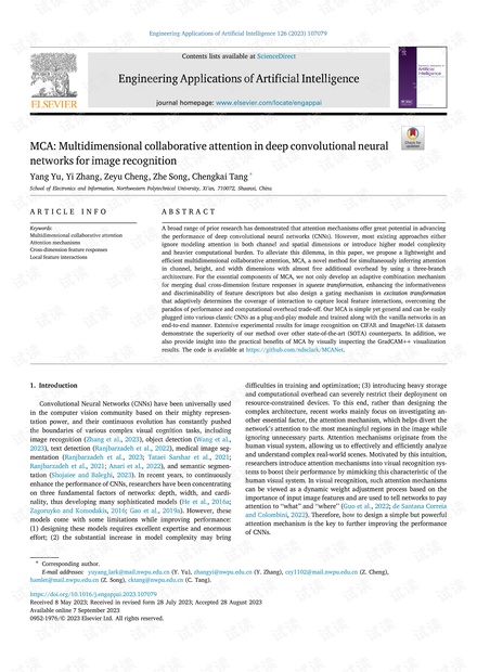 MCA:Multidimensionalcollaborativeattentionindeepconvolutio ...