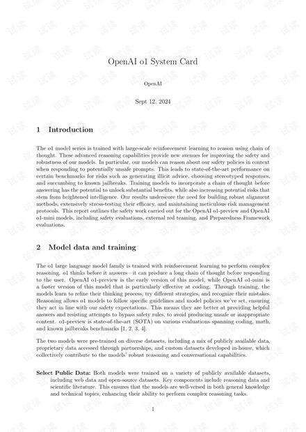 【OpenAI-2024研报-】《OpenAI+o1大模型》英文技术报告.pdf资源-CSDN下载